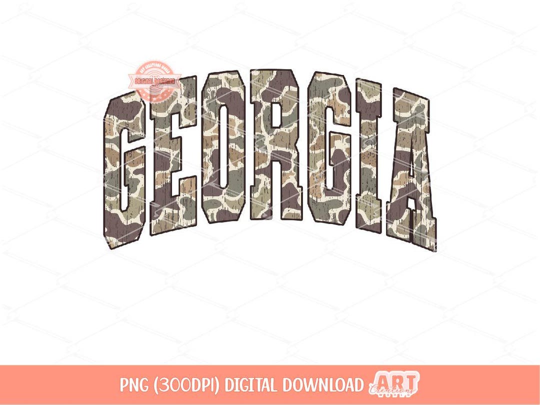 Georgia Grunge Camo PNG: Distressed Varsity Design (digital Download ...