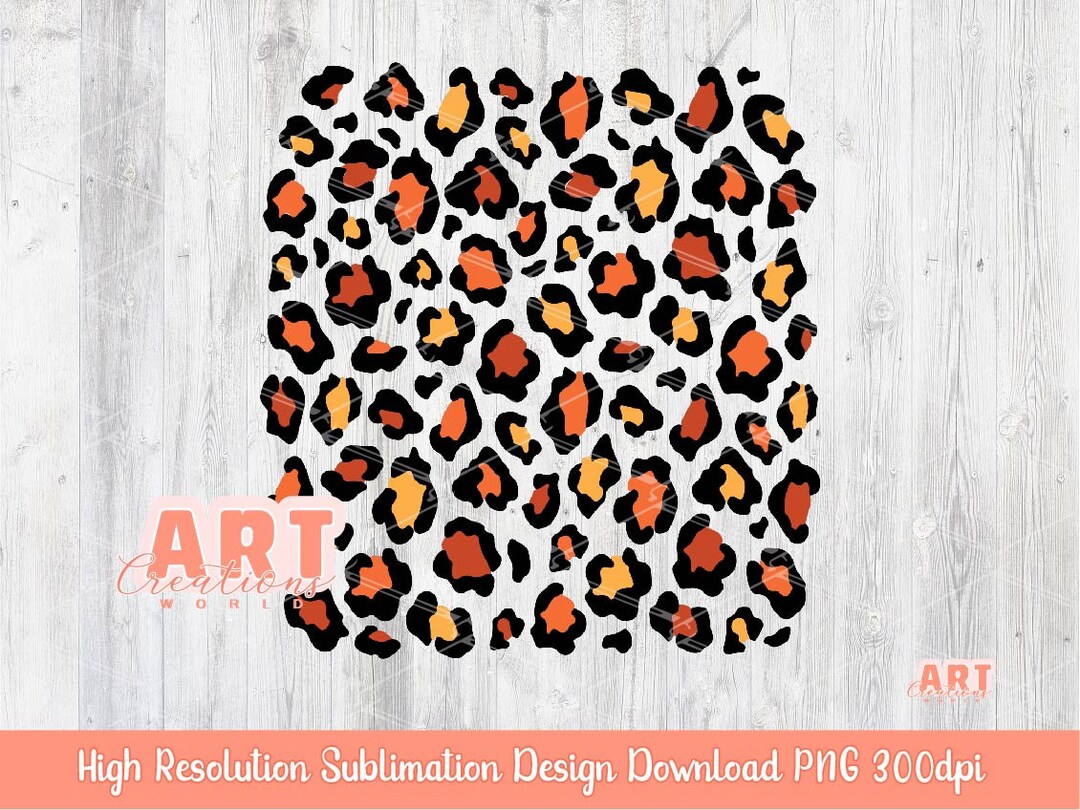 Leopard Fall PNG Background, Happy Fall Cheetah Print Sublimation ...