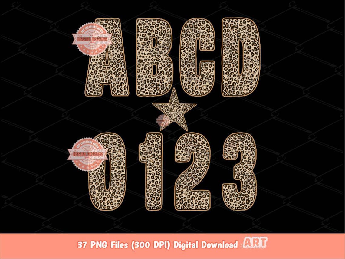 Leopard Alphabet PNG, Cheetah Print Wild Letters & Numbers Clipart ...