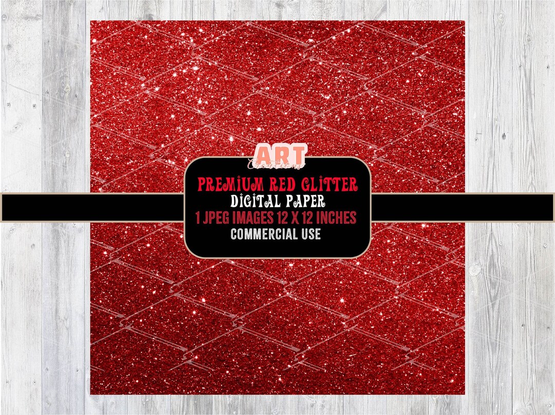 Premium Red Glitter Digital Paper | Custom Any Glitter Color You Want ...