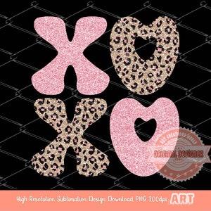 Xoxo Pink Leopard Glitter PNG, Original Glam Sparkle Light Pink Heart ...
