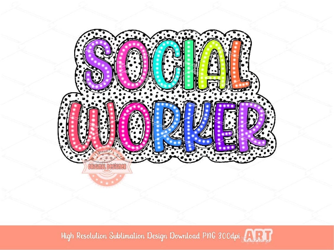 Social Worker Bright Doodle Dalmatian PNG, Colorful Letters PNG ...
