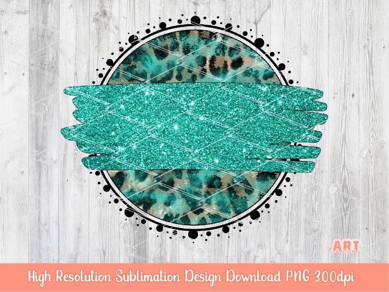 Leopard Turquoise Background PNG Sublimation Design 2 - Etsy