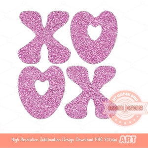 Xoxo Pink Glitter PNG, Original Glam Sparkle Pink Heart Love Valentines ...