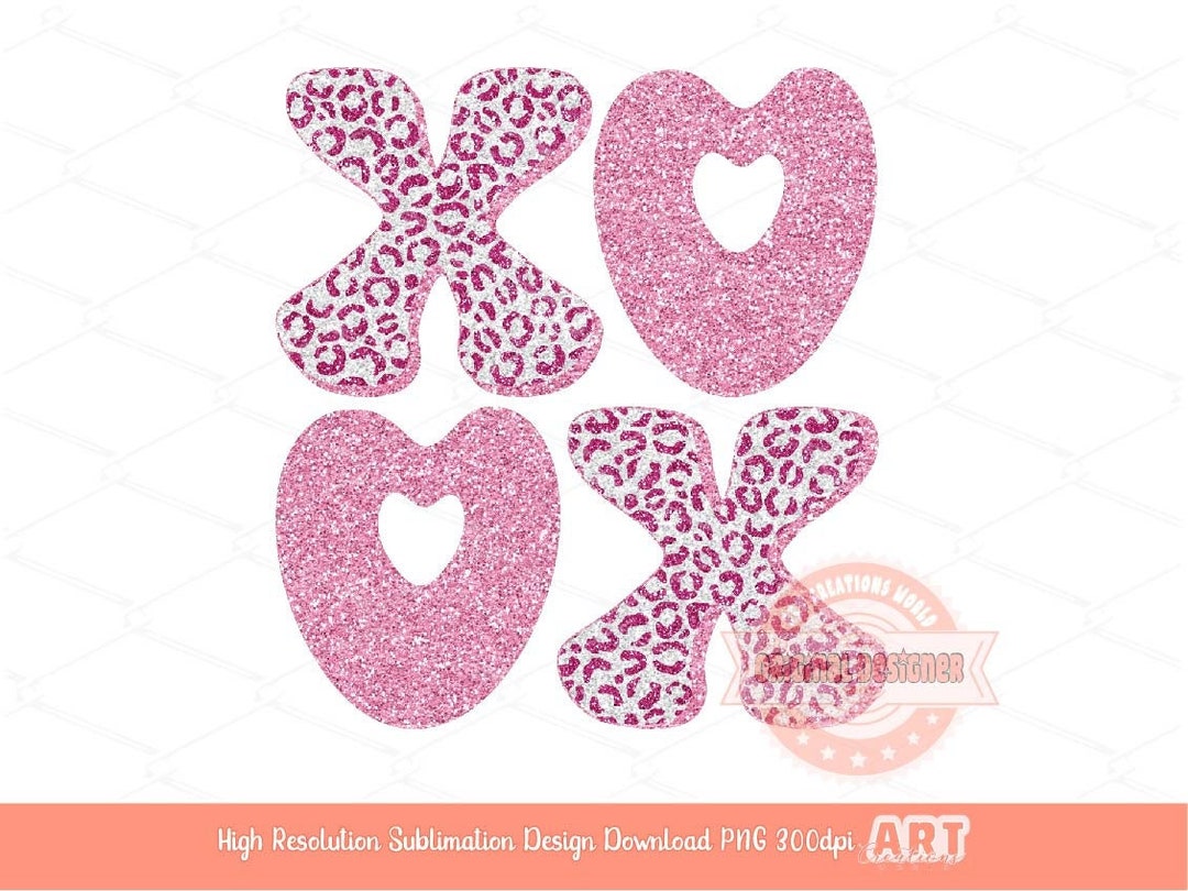 Xoxo Pink Glitter Leopard PNG, Original Glam Sparkle Pastel Pink ...