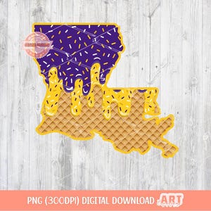 Louisiana Drip PNG, Drippy Ice Cream Waffle Cone LA State Sublimation ...