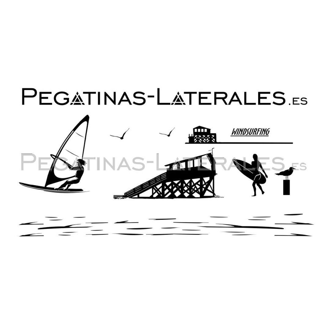 Clipart - Windsurfing - SPO - St. Peter Ording - Nordsee - Pfahlbau ...