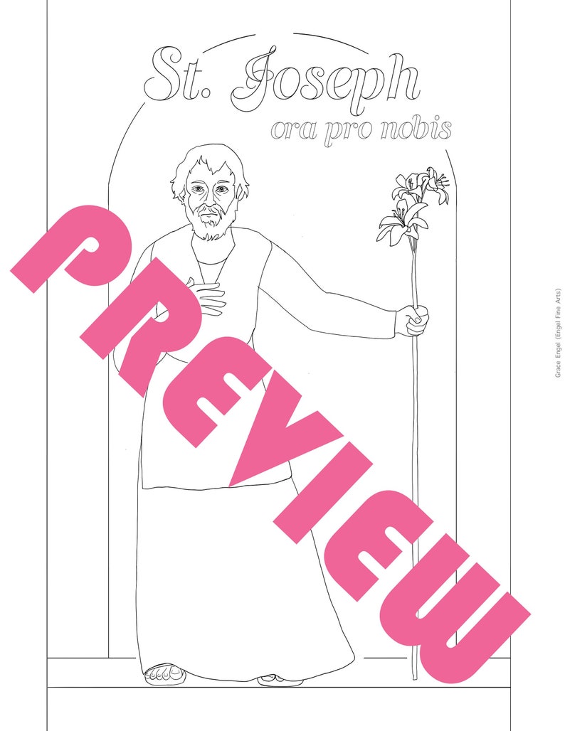 St. Joseph Coloring Sheet / Adult Coloring Page - Etsy