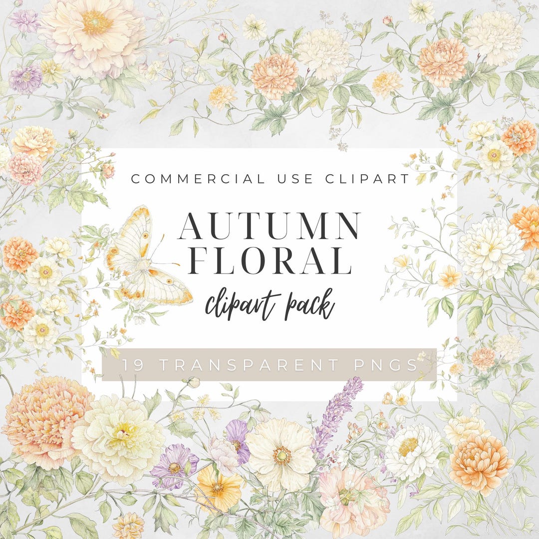 Autumn Floral Clipart Pngs | Fall Flowers Transparent Background ...