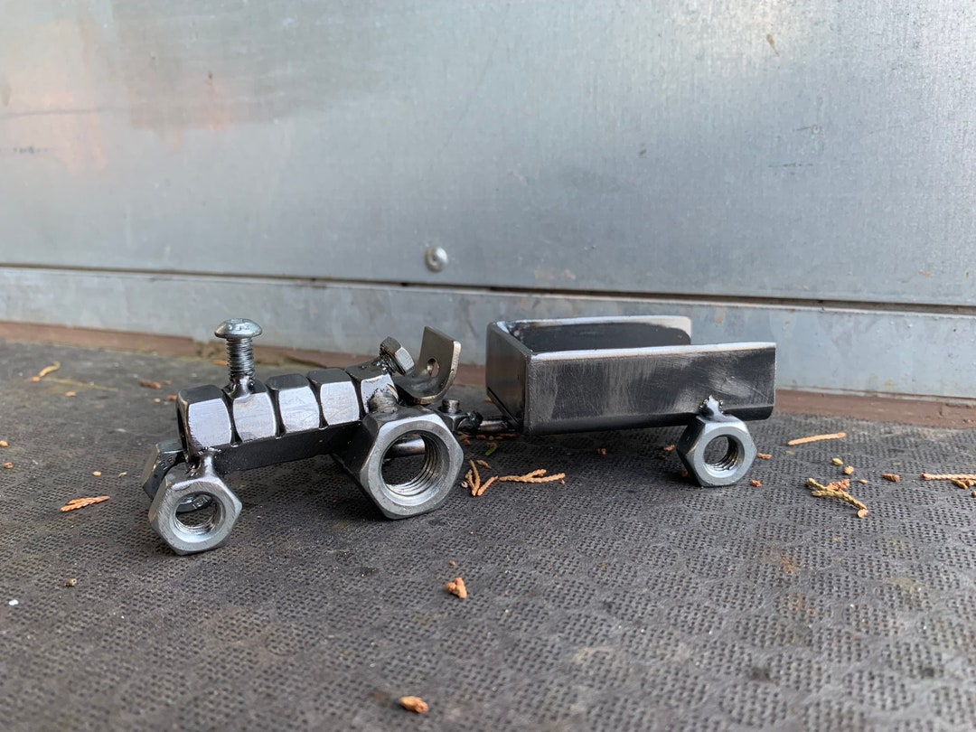 Scrap Metal Art, Tractor and Trailer, Farming Welded HANDMADE - Etsy