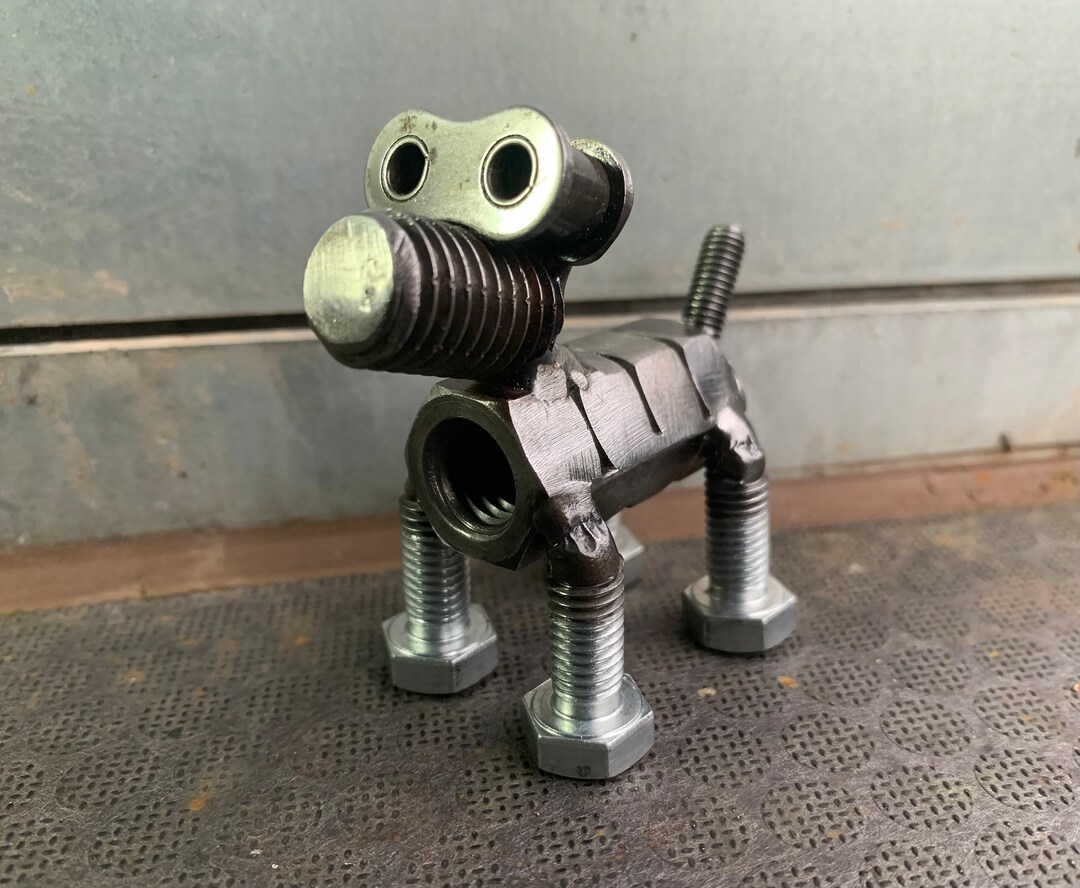Metal Dog Recycled From Nuts and Bolts - Etsy UK
