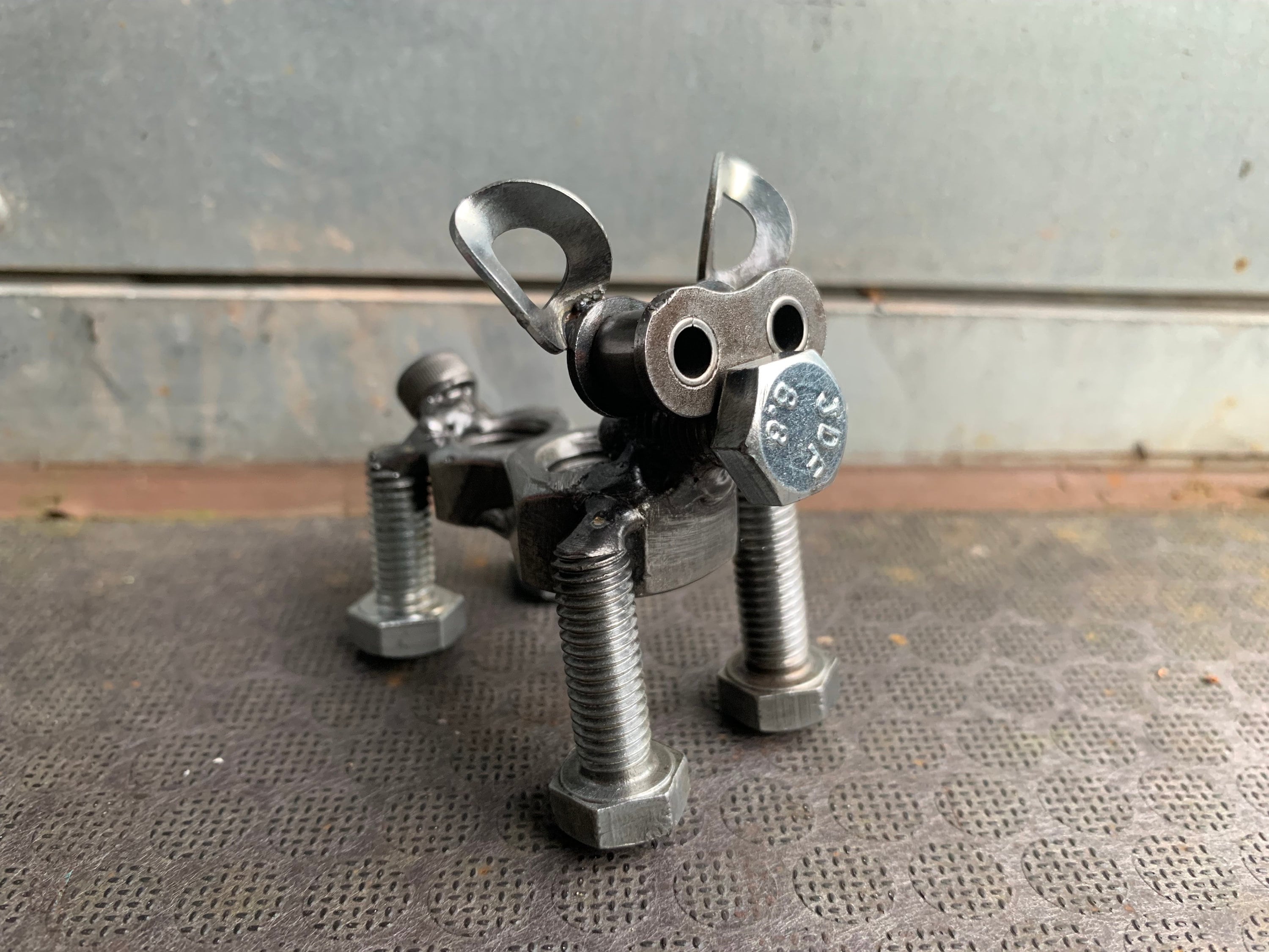 Scrap Metal Art, Bull Dog Recycled From Nuts and Bolts, Dog Lover ...