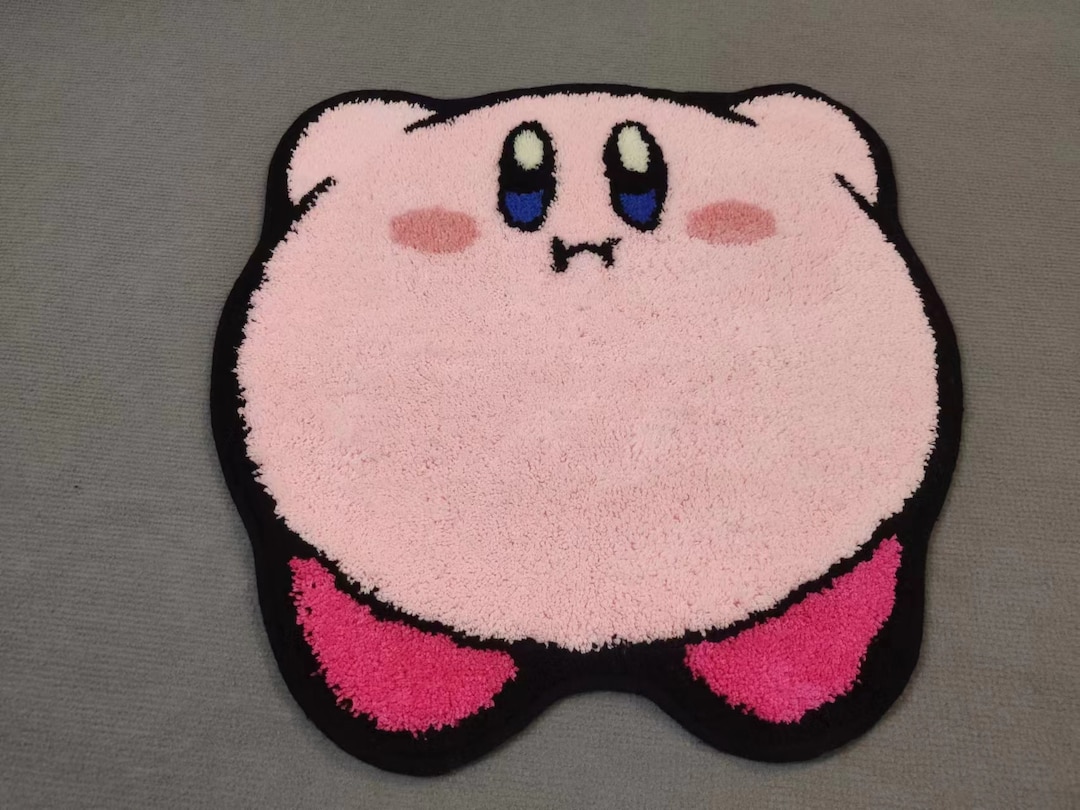 Kirby Tufted Rug Custom Anime Game Design Knitting Handmade Non-slip ...