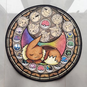 Japanese Anime Rug, Eevee Vaporeon Espeon Sylveon Leafeon Umbreon ...