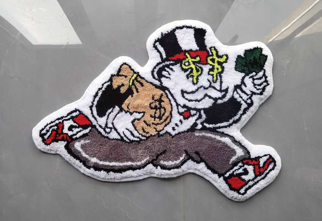 Alec Monopoly Hypebeast Tufted Rug Custom Anime Game Design Knitting ...