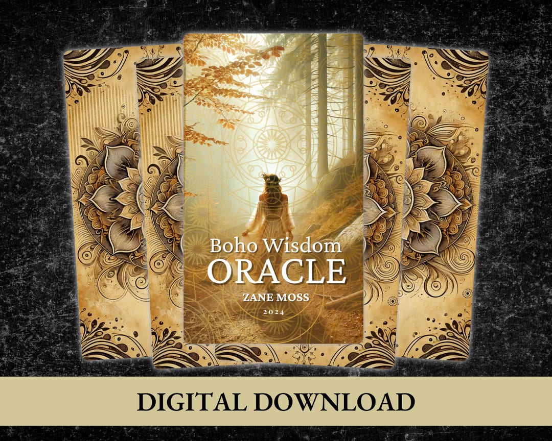 Boho Wisdom Oracle Deck | 78 Digital Download Cards | Editable in Canva ...