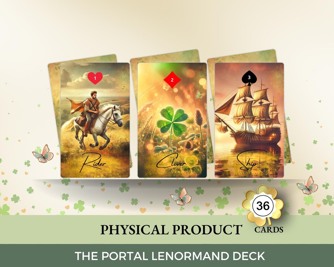 The Portal Oasis Lenormand Deck, Boho Style 36 Cards, Free Shipping, Witchy Oracle Deck, Velvet ...