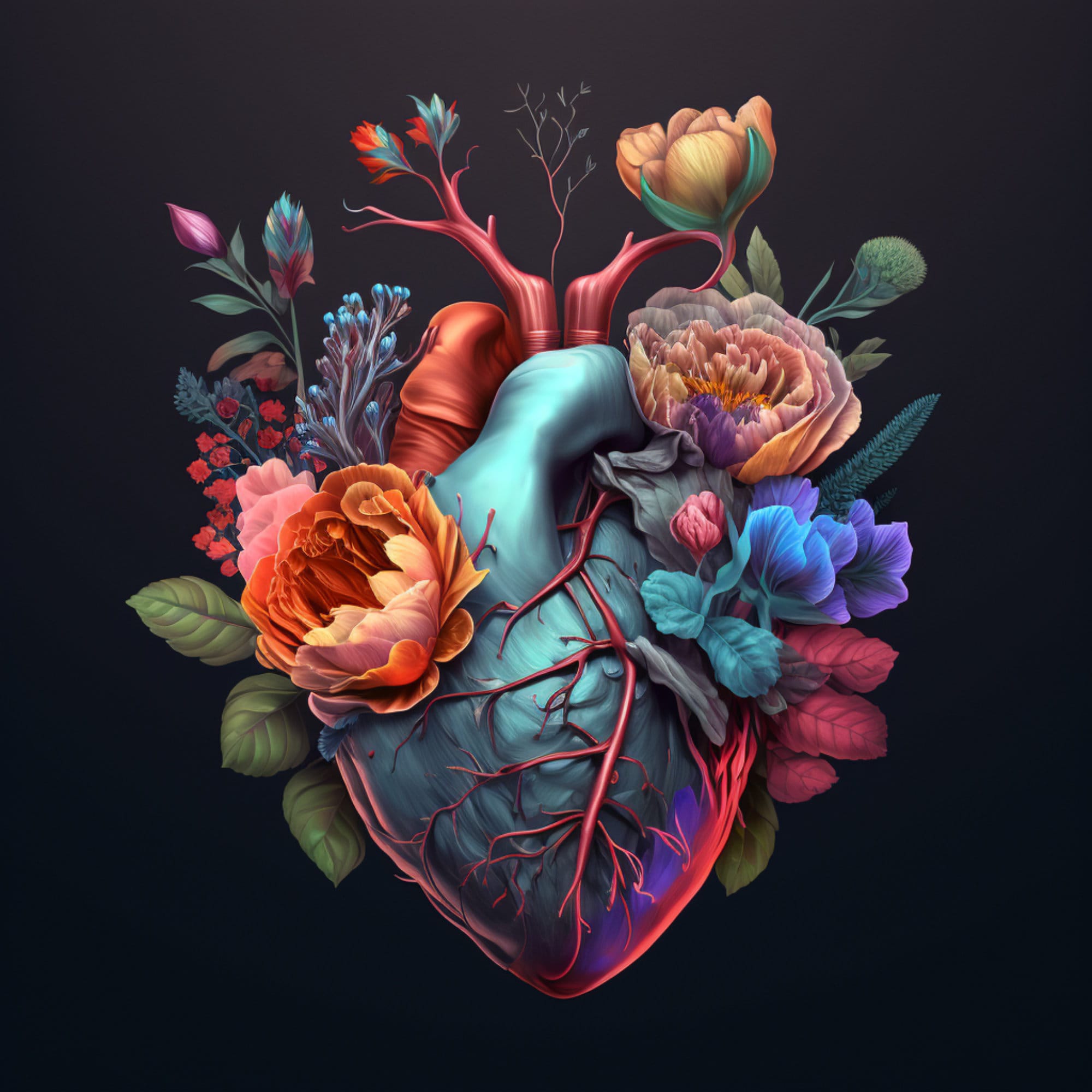 Anatomical Heart Painting Love Simbol Digital Art Digital - Etsy