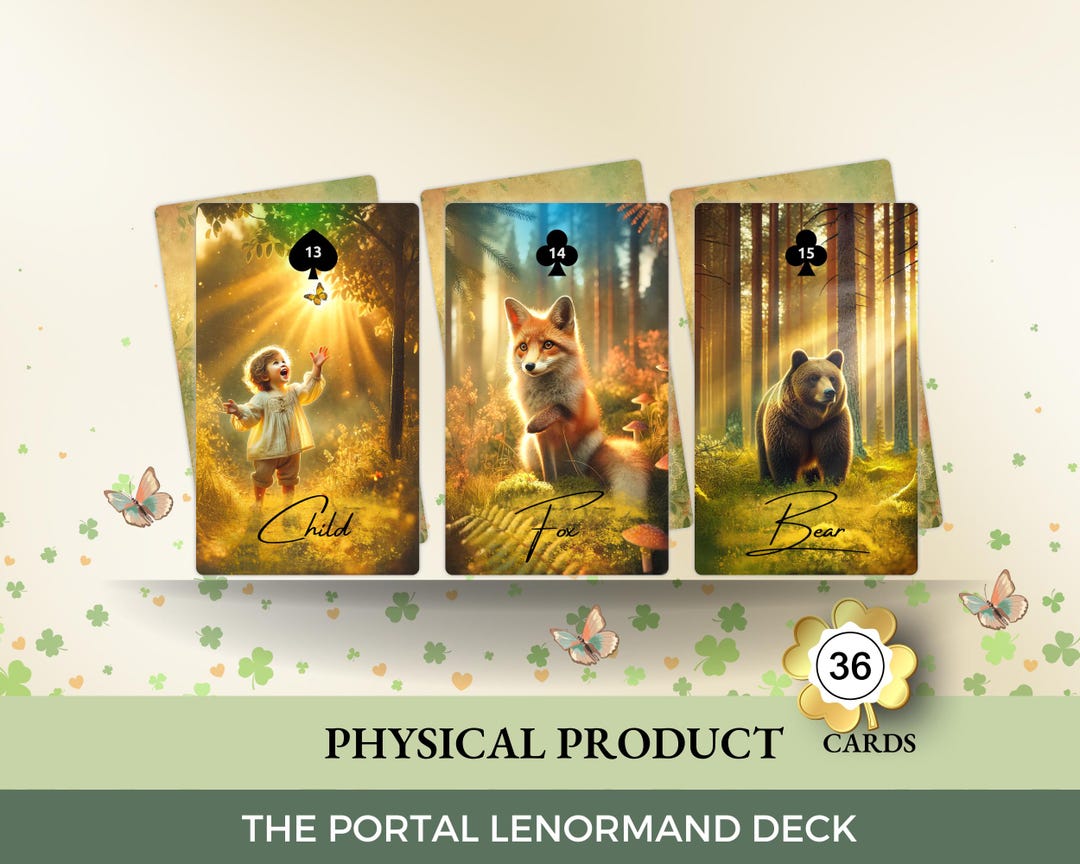The Portal Oasis Lenormand Deck, 36 Cards, Free Shipping, Witchy Oracle Deck, Velvet Pouch ...