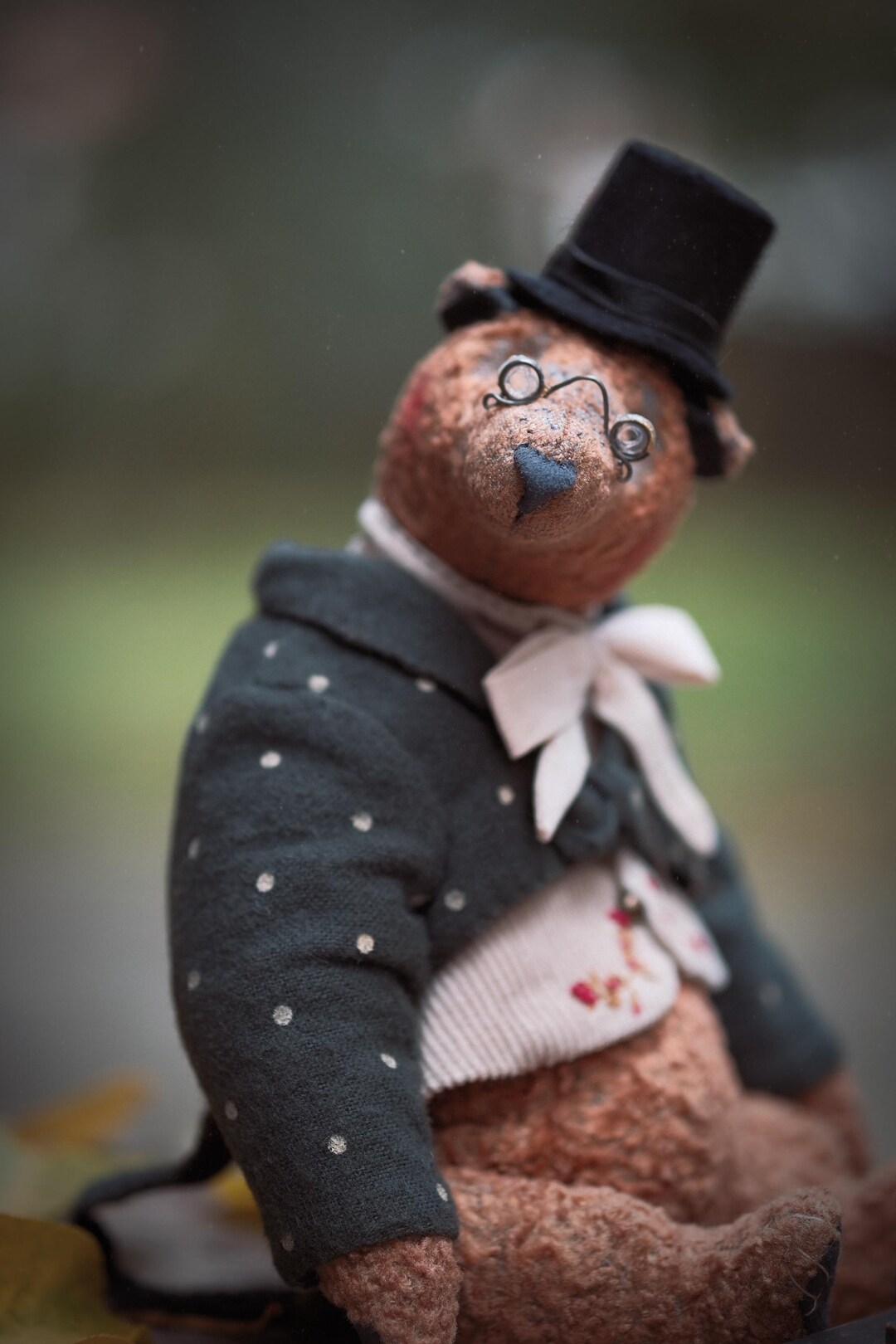 Collectible Gentleman Teddy Bear, OOAK Artist Doll With Miniature ...