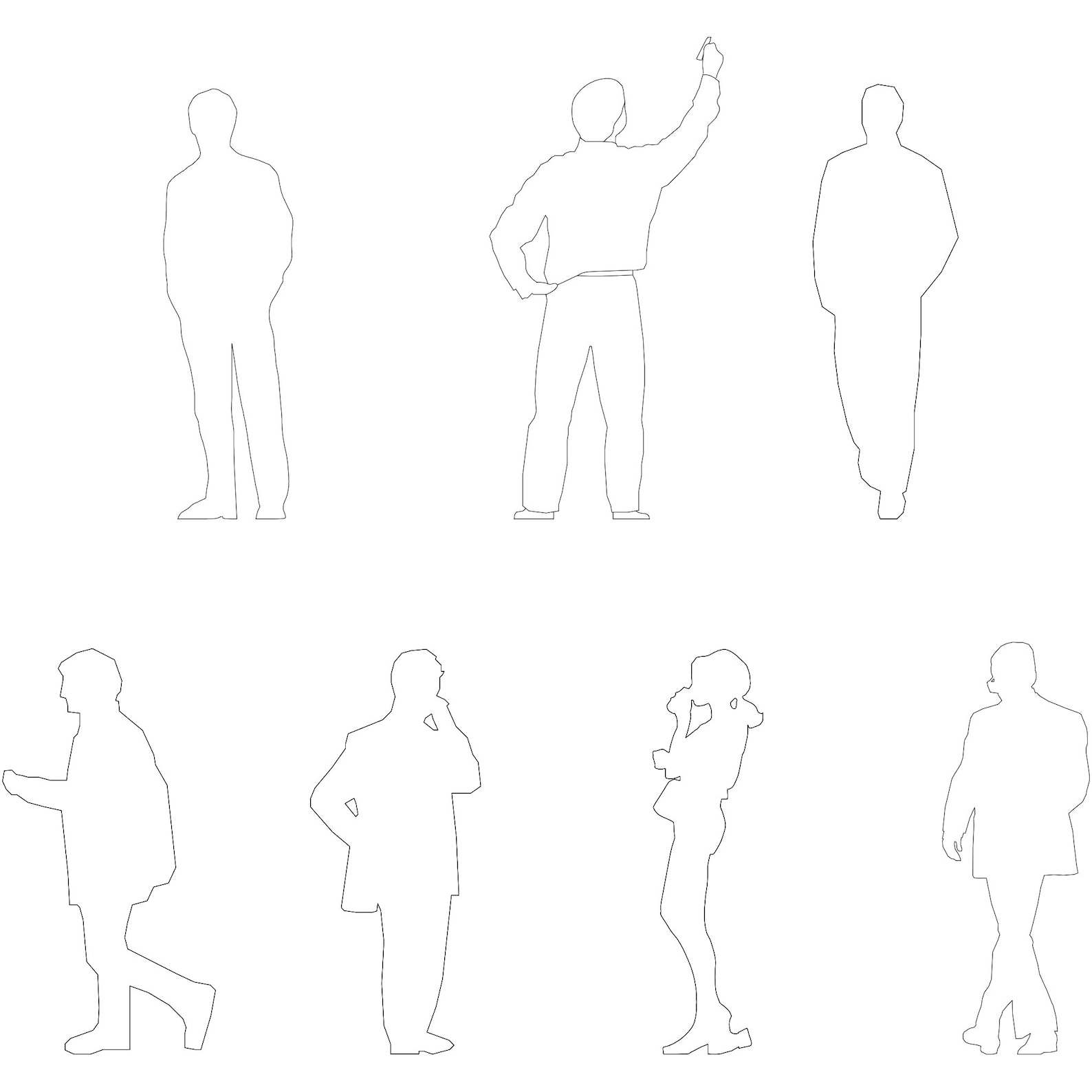 2D People Standing, Entourage - Etsy