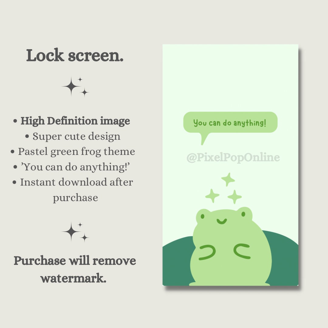 Phone Wallpaper Lockscreen Matching Pack. Adorable Cute Pastel Frog ...