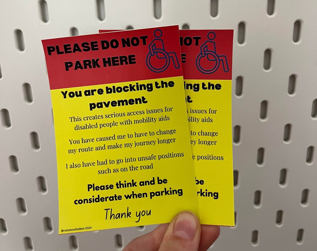 Do Not Park Cards for Disabilities 12 Cards/car Window Cards/awareness ...