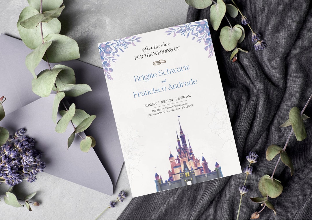 Fairytale Wedding Invitation Princess Castle Theme Wedding - Etsy