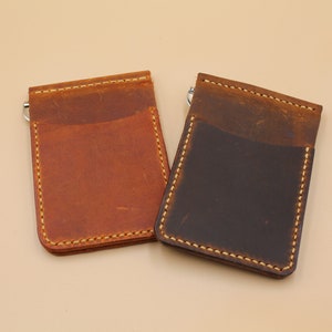 Leather Wallet With Money Clip, Handmade - Etsy