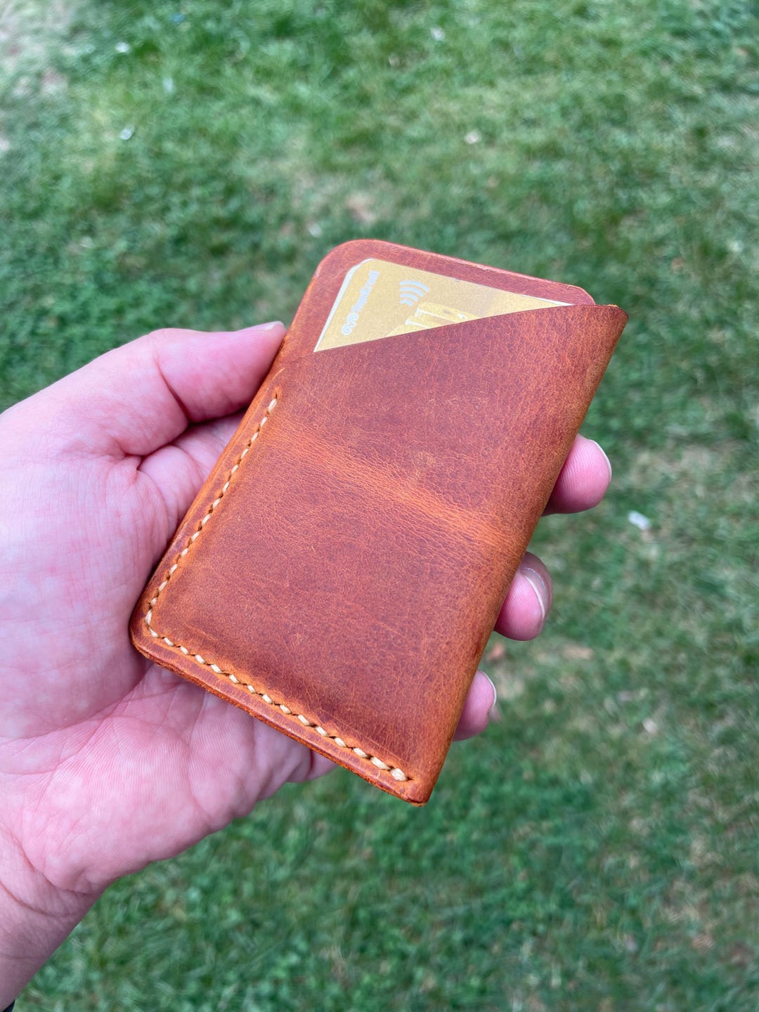 Minimalist Leather Credit Card and Money Holder, Handmade - Etsy