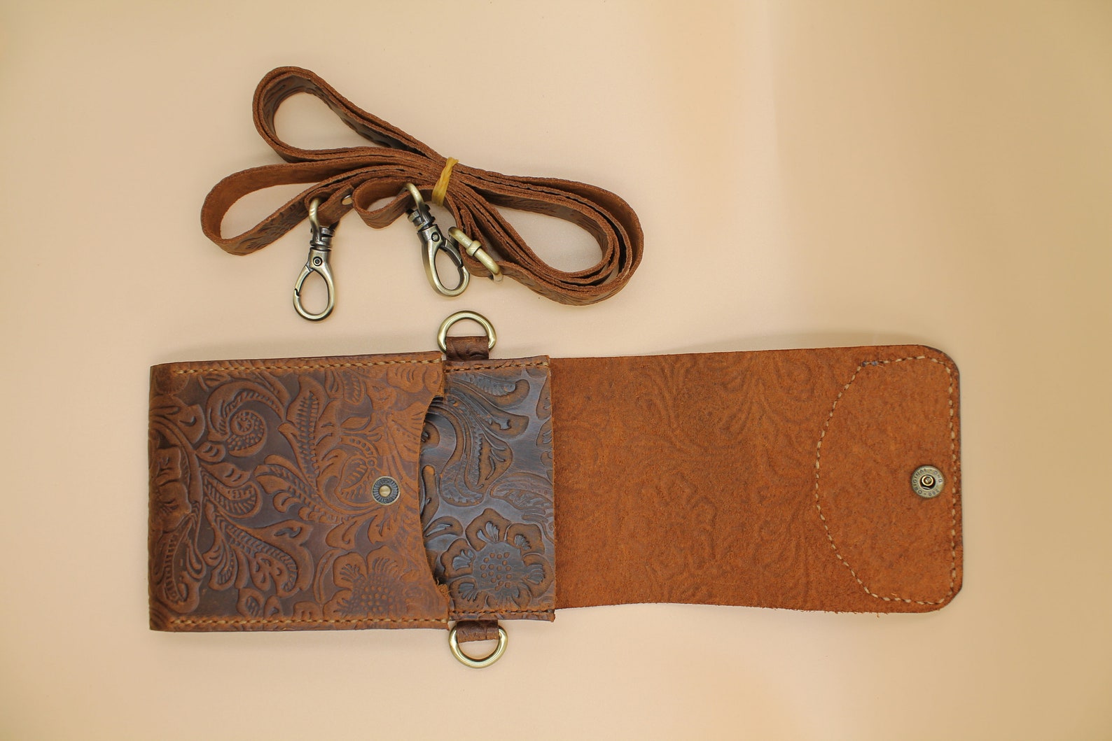 Leather Phone Bag Embossed Leather Crossbody Bag - Etsy