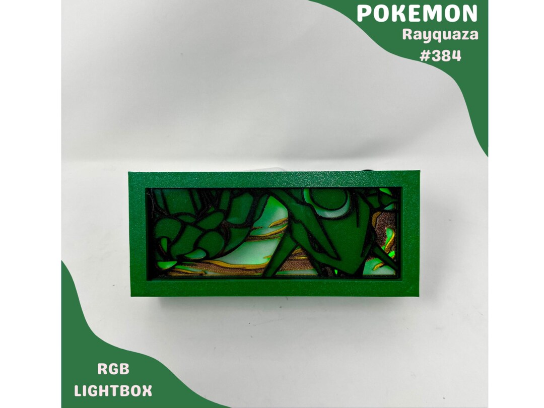 Rayquaza RGB LED Lightbox Legendary Pokémon Lamp Gaming Room Decor ...