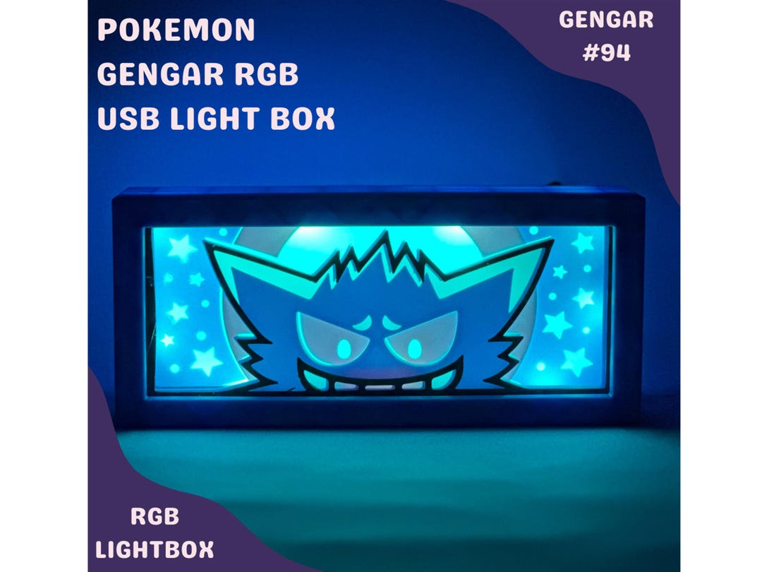 Gengar RGB Lightbox LED Pokemon Lamp Gaming Room Decor Custom Gengar ...