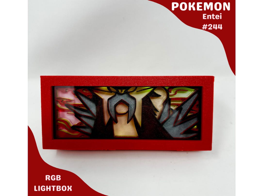 Entei RGB LED Lightbox Fire Pokémon Lamp Gaming Room Decor Legendary ...