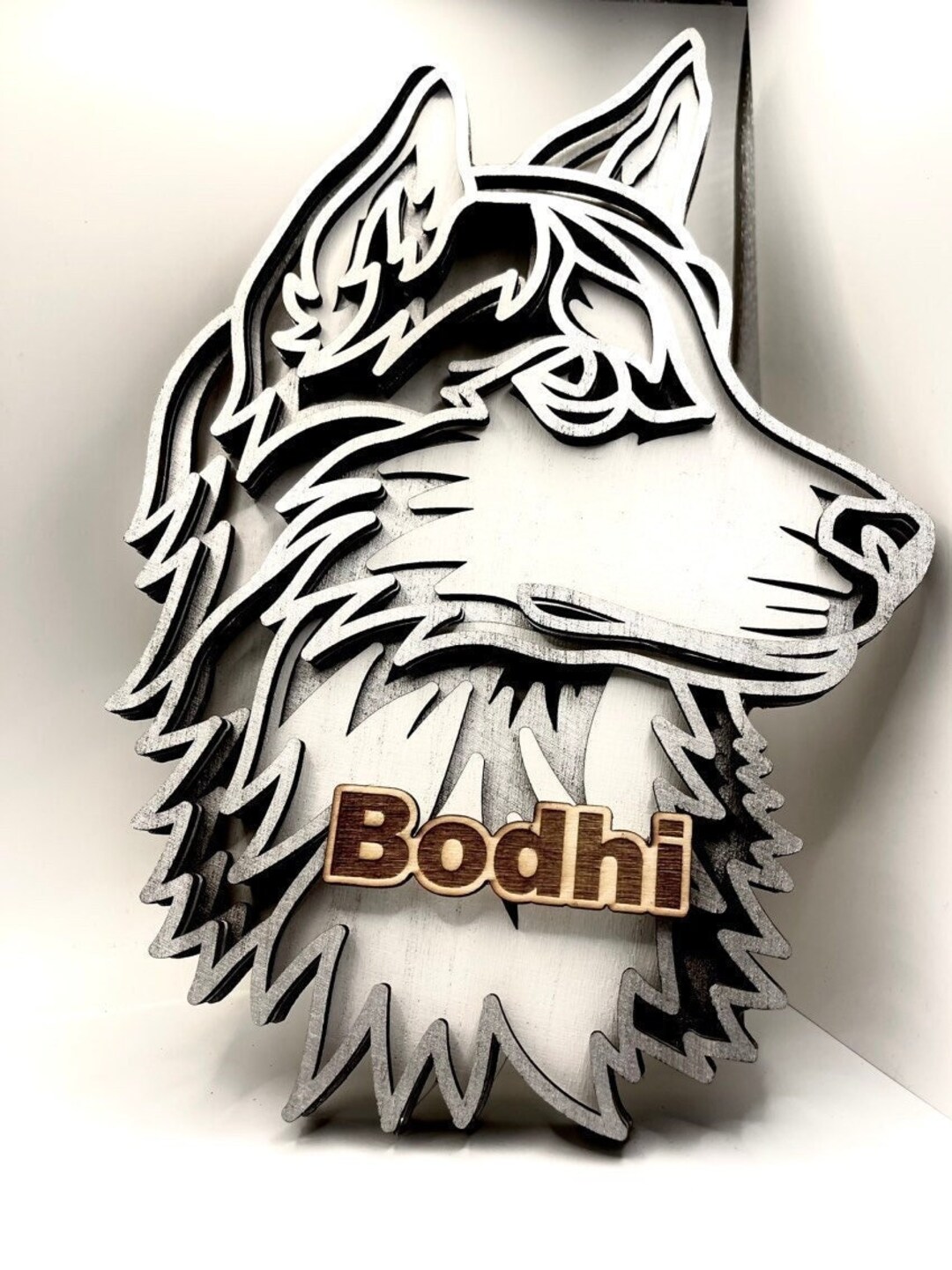 3D Husky Decoration Dog Carvings Large Wooden Modern Abstract - Etsy