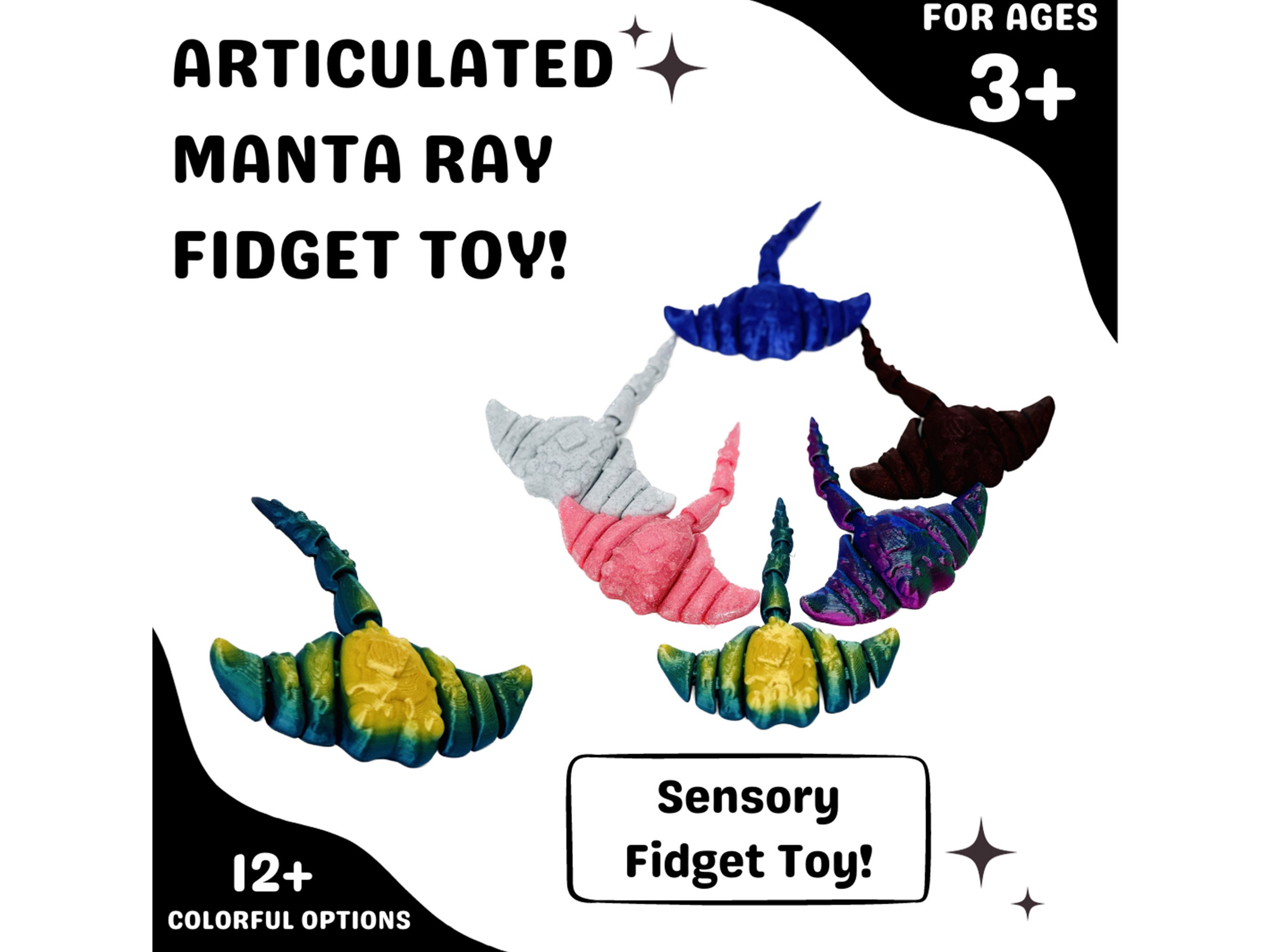 Manta Ray Sensory Toy Articulated Manta Ray Toy - Etsy
