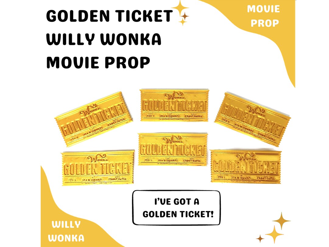 Willy Wonka Golden Ticket Prop Replica Prop for Movie Enthusiasts and ...
