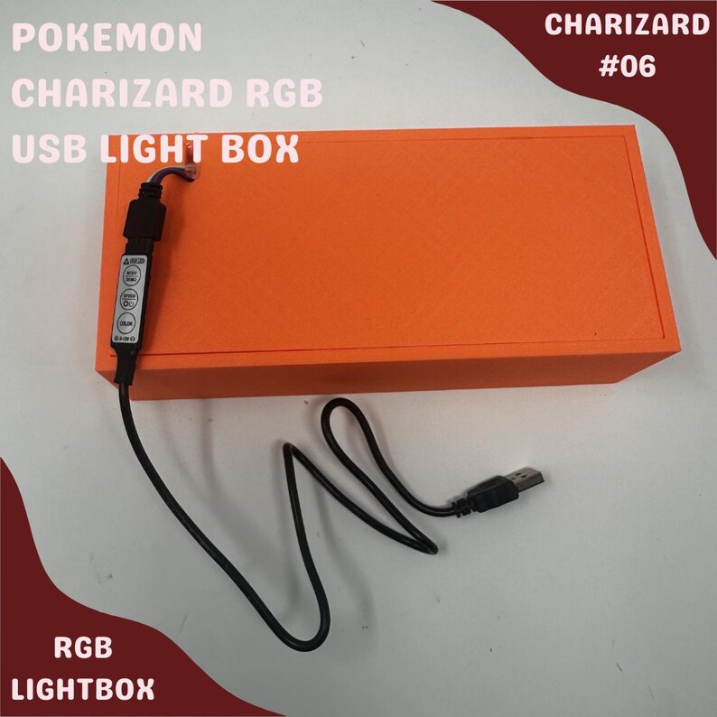 Charizard RGB Lightbox LED Pokemon Lamp Gaming Room Decor Custom ...