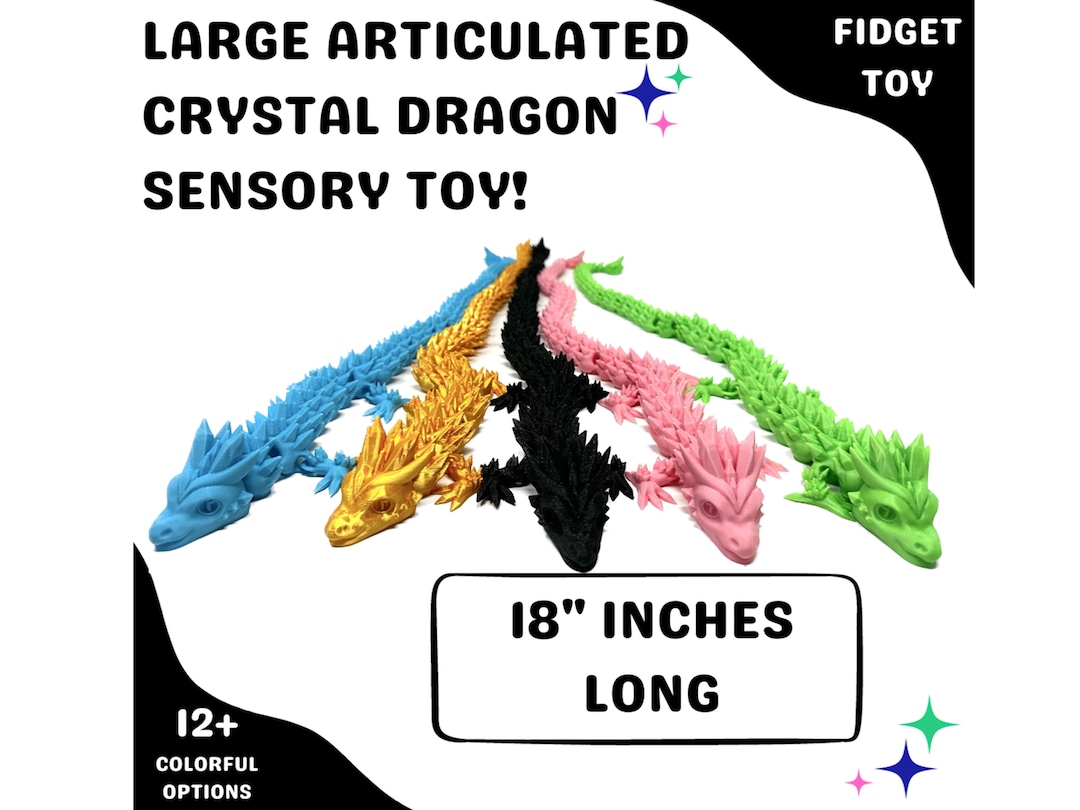 Articulated Crystal Dragon Sensory Toy Handmade Fantasy Creature for ...