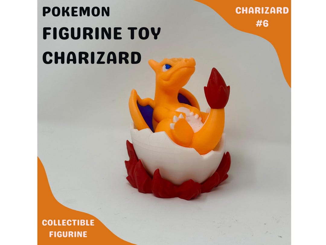 Charizard Pokémon Figurine Baby Charizard Egg 4 Collectible Toy, 3D ...