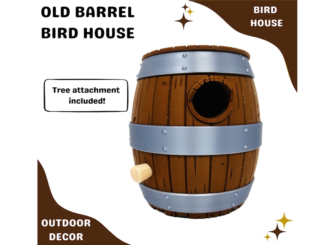 Old Barrel Bird House 3D Printed Outdoor Garden Decor - Etsy