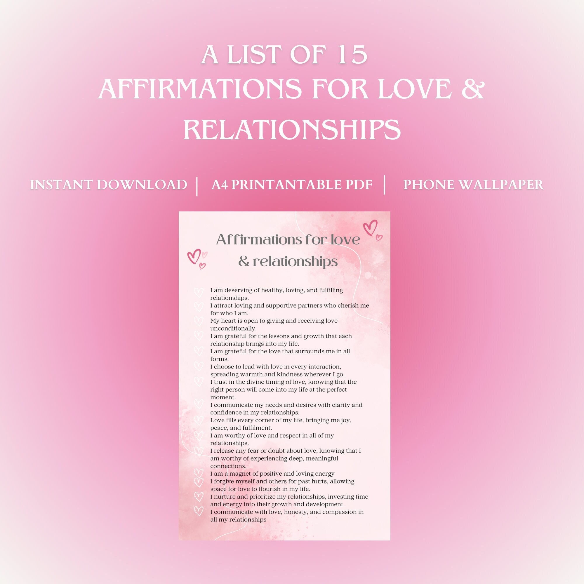 List of Love & Relationship Affirmations, Positive Affirmations ...