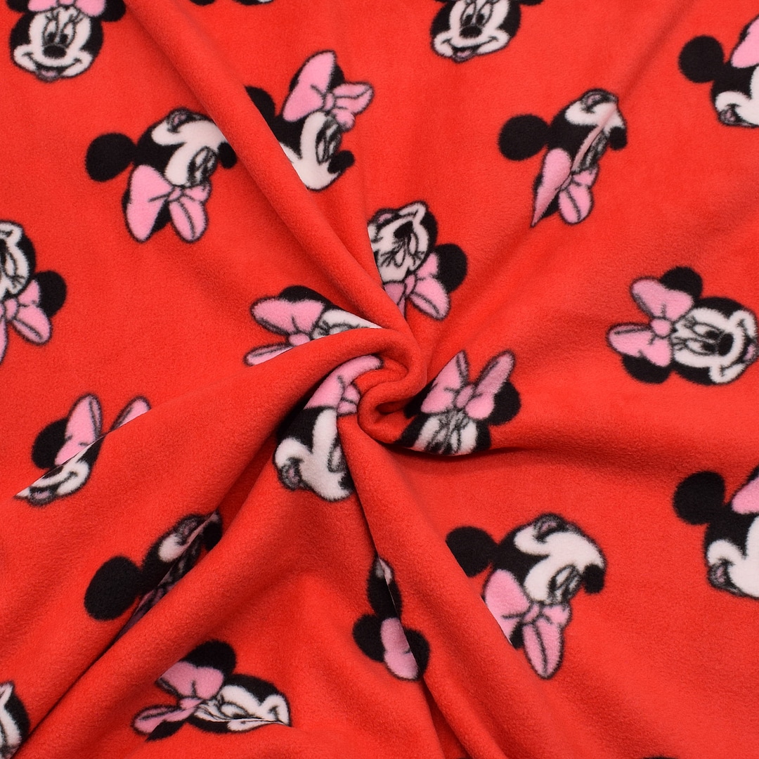 Polar Fleece Print Walt Disney Minnie Mouse Minnie Mouse Red Licensed ...