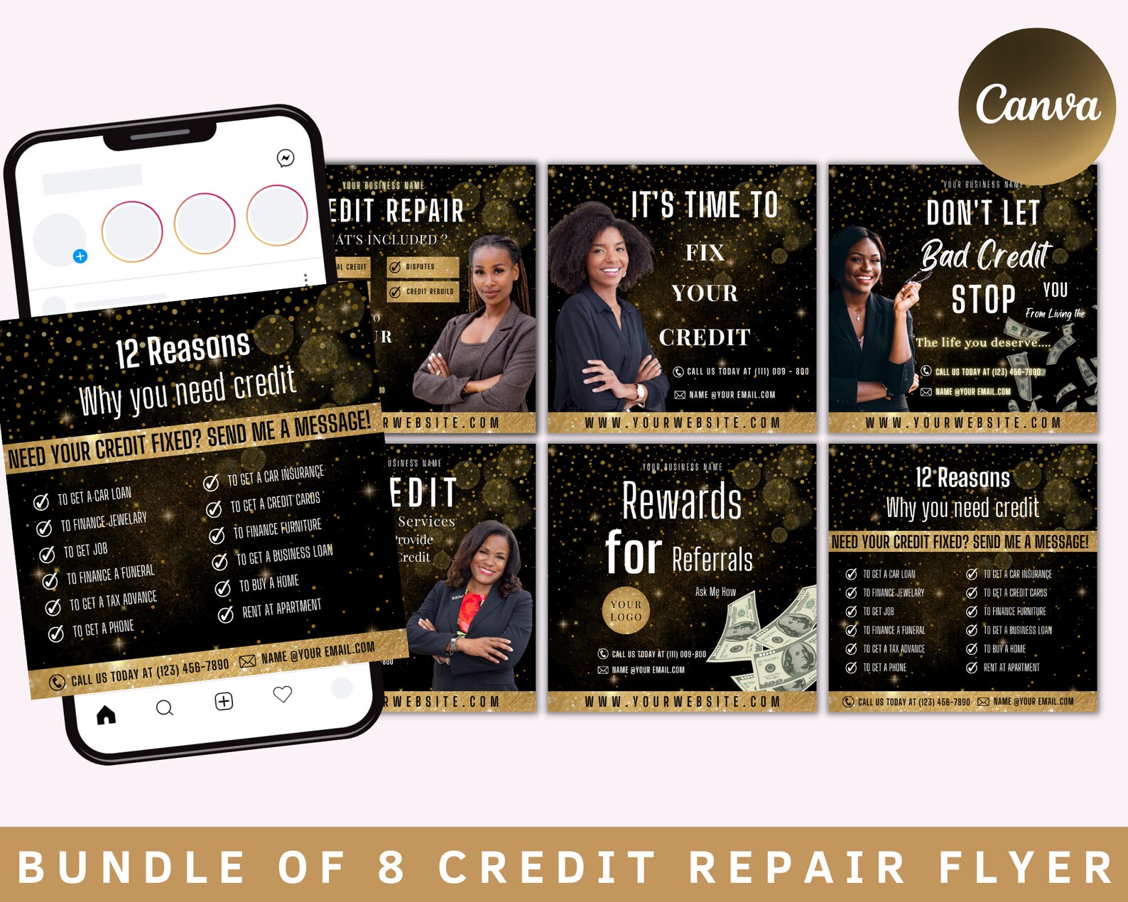 Credit Repair Flyer, DIY Flyer Template Design, Editable Flyer ...