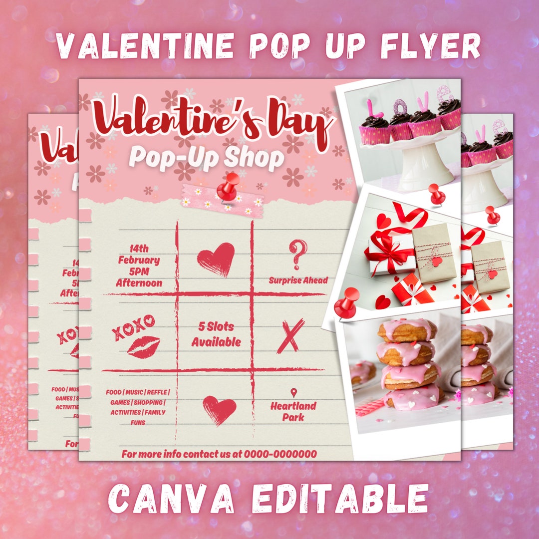Valentine Day Pop up Shop Flyer, Valentines Day Flyer, Pop up Shop ...