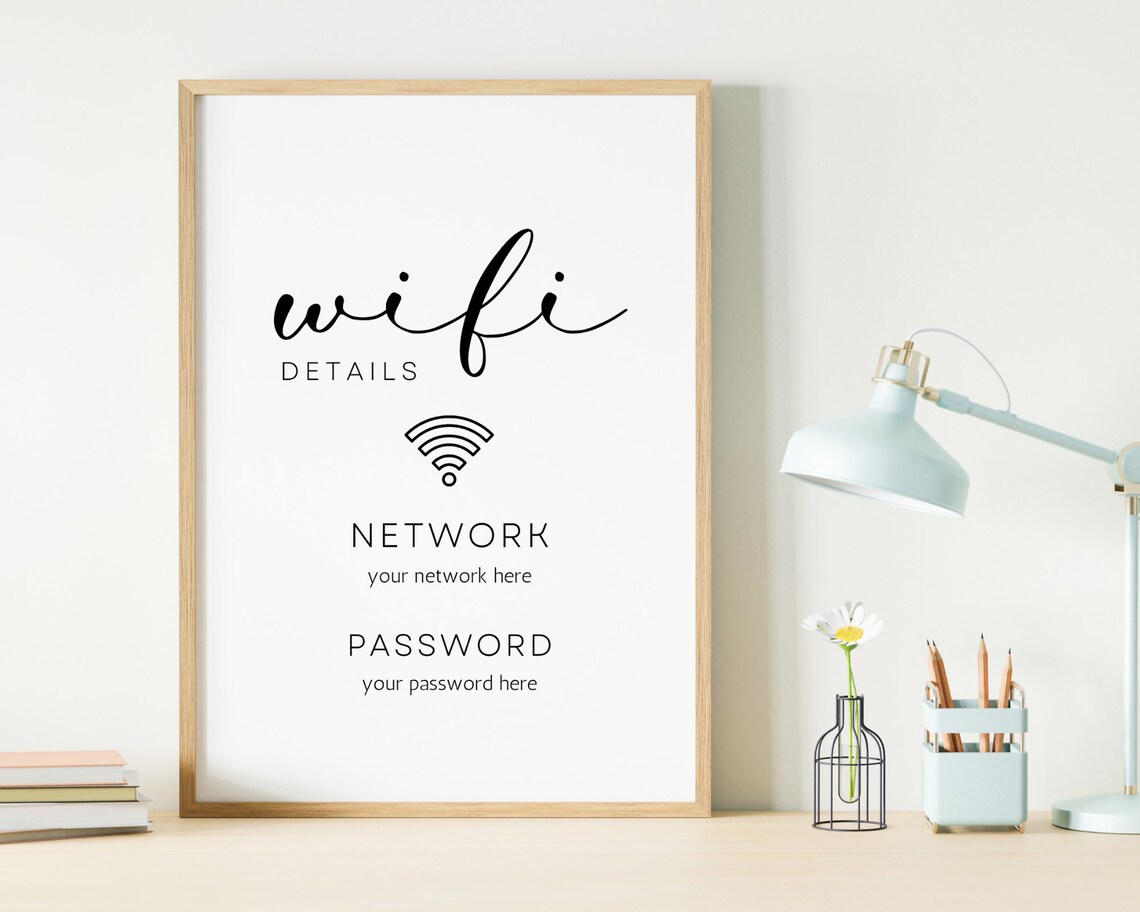 Wifi Password Sign Qr Code Sign Wifi Sign Wifi Qr Codewifi - Etsy