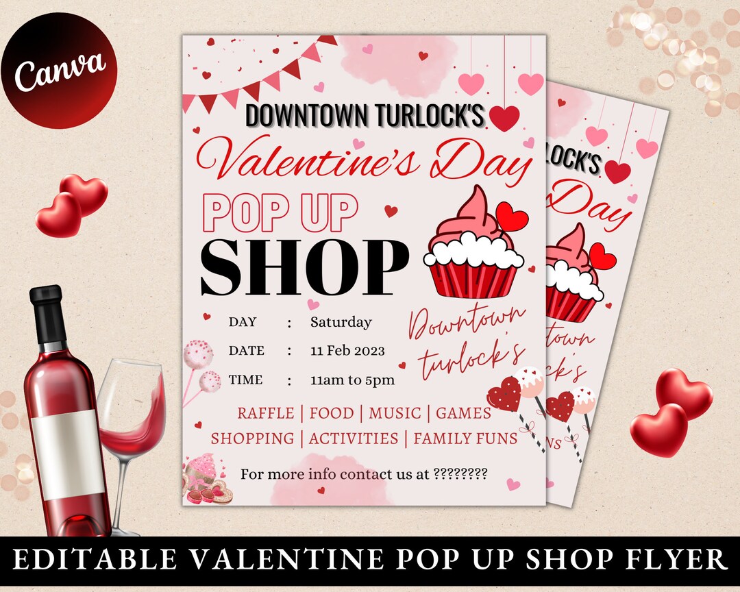 Valentine Pop up Shop Flyer, Shopping Flyer, Social Media Flyer ...