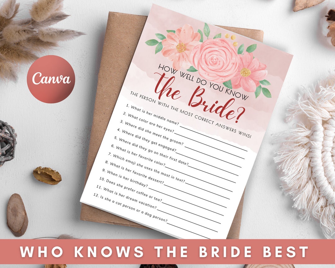 Who Knows the Bride the Most Game, How Well Do You Know the Bride ...