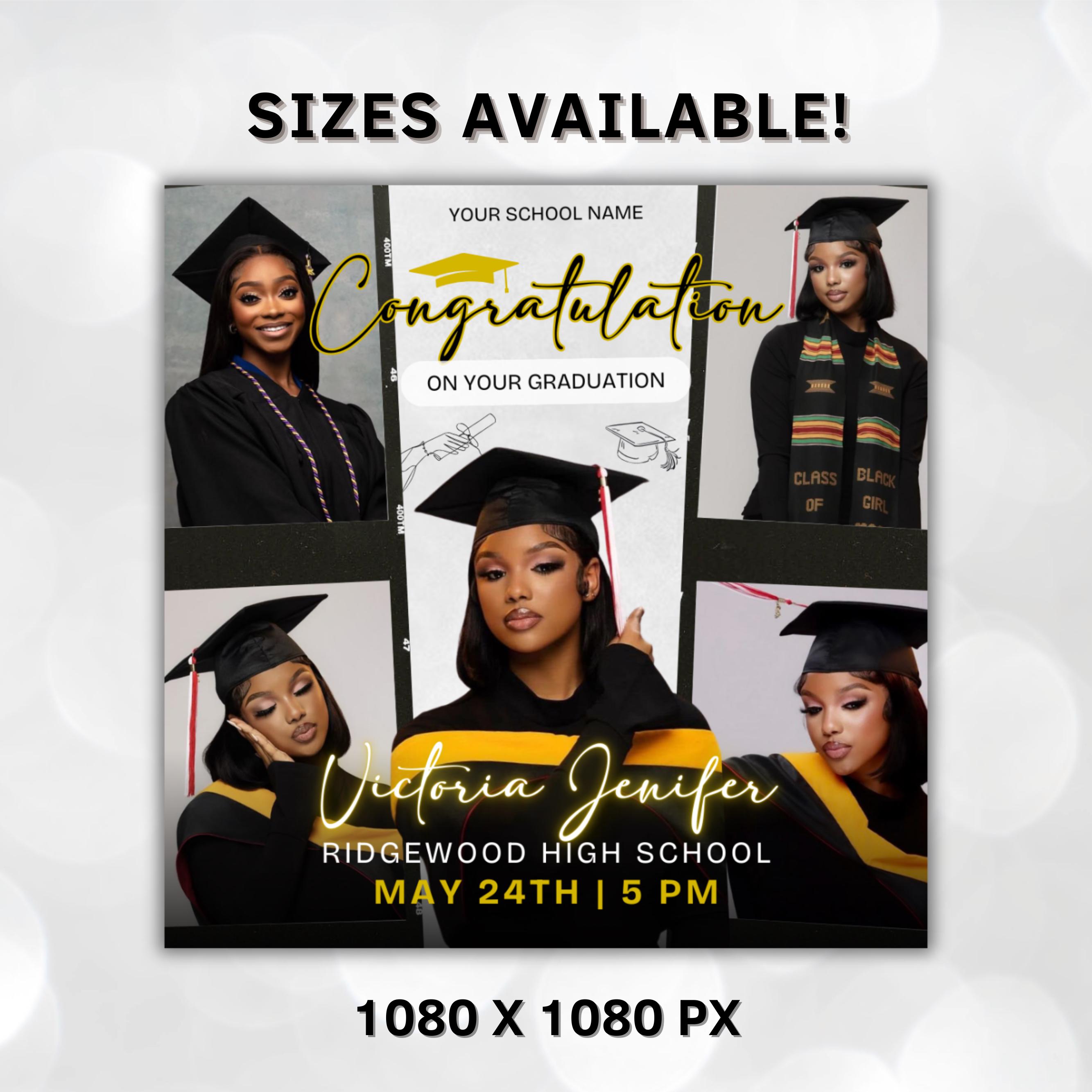 Class of 2025 Graduation Flyer, Canva Graduation Invite, DIY Grad ...