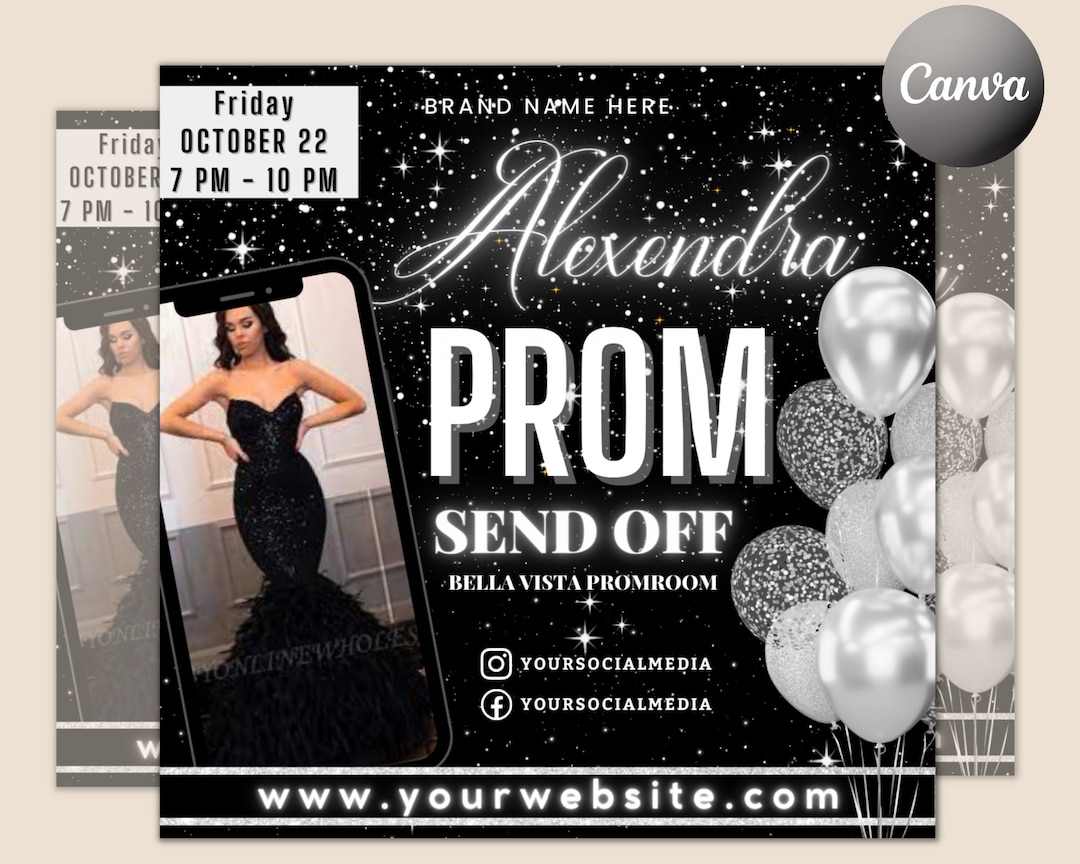 Prom Invitation, Prom Send off Flyer, Prom Invitation Flyer, Prom Flyer ...